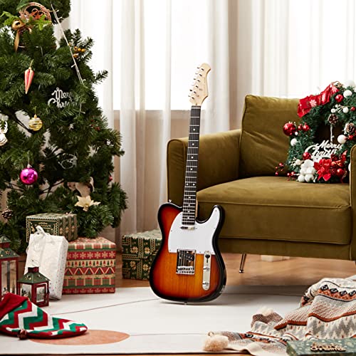 Donner Electric Guitar 39 Inch Electric Guitar DTC-100 Solid Body TC Style Electric Guitar Kit with Bag, Strap, Cable for Youth,Beginner Sunburst