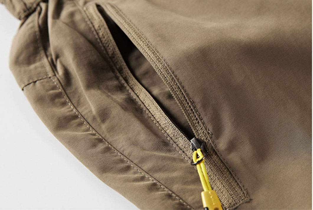 Amoystyle Men's Water-Repellent Quick Dry Convertible Hiking Pants Khaki Asian 7XL