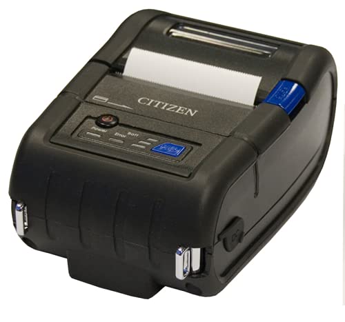 Citizen America CMP-20BTIUM CMP-20 Series Portable Mobile Receipt Printer, 2" Printer Class Size, 203 DPI Resolution, Bluetooth, MSR, Apple iOS Certification, Black