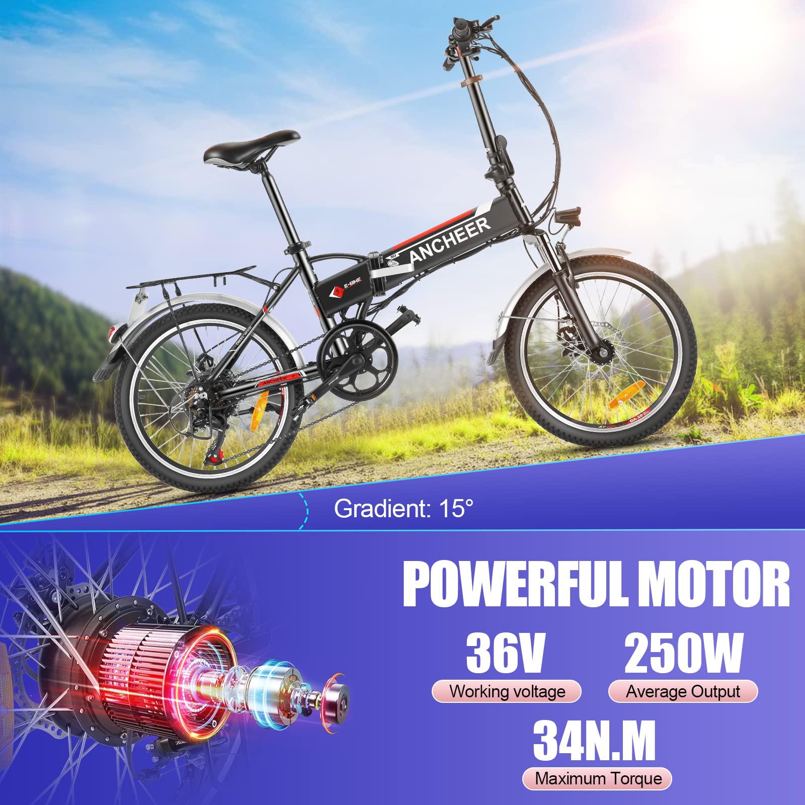 ANCHEEER 26inch Mountainbike Electric Bike