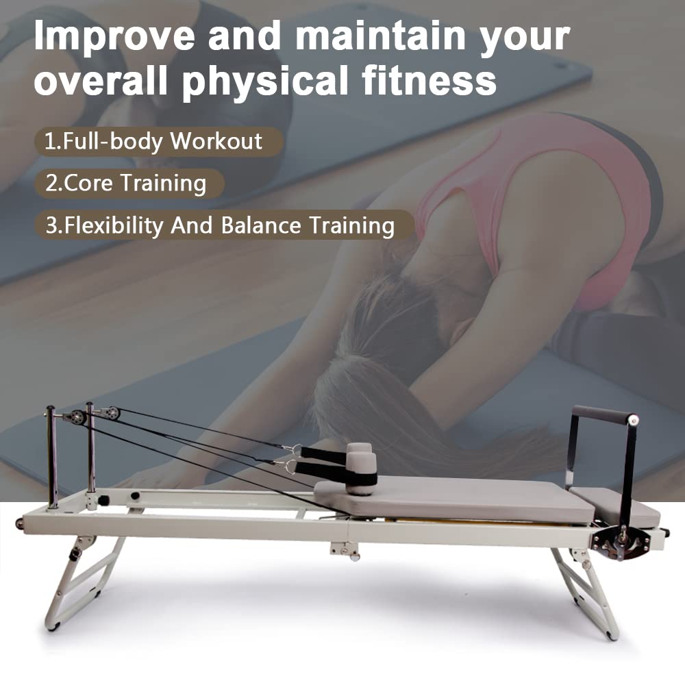 ARKANTOS Foldable Pilates Reformer, Pilates Machine & Equipment for Home use I Suitable for Beginners and Intermediate Users (PT1)