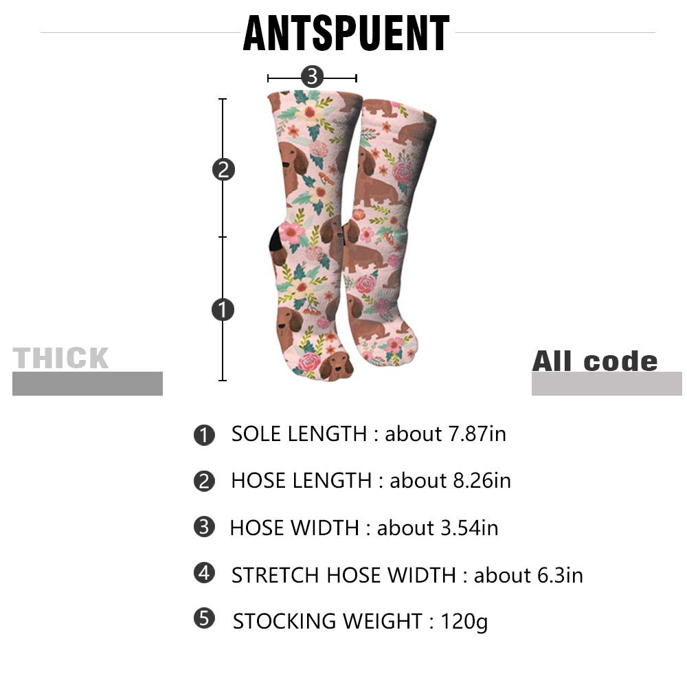 antspuent Compression Socks Unisex Printed Socks Crazy Patterned Fun Long Cotton Socks Over The Calf Tube