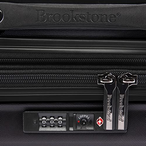 Brookstone Luggage Nelson 2pc Hardside Spinner Luggage, Black, 2 Piece Set