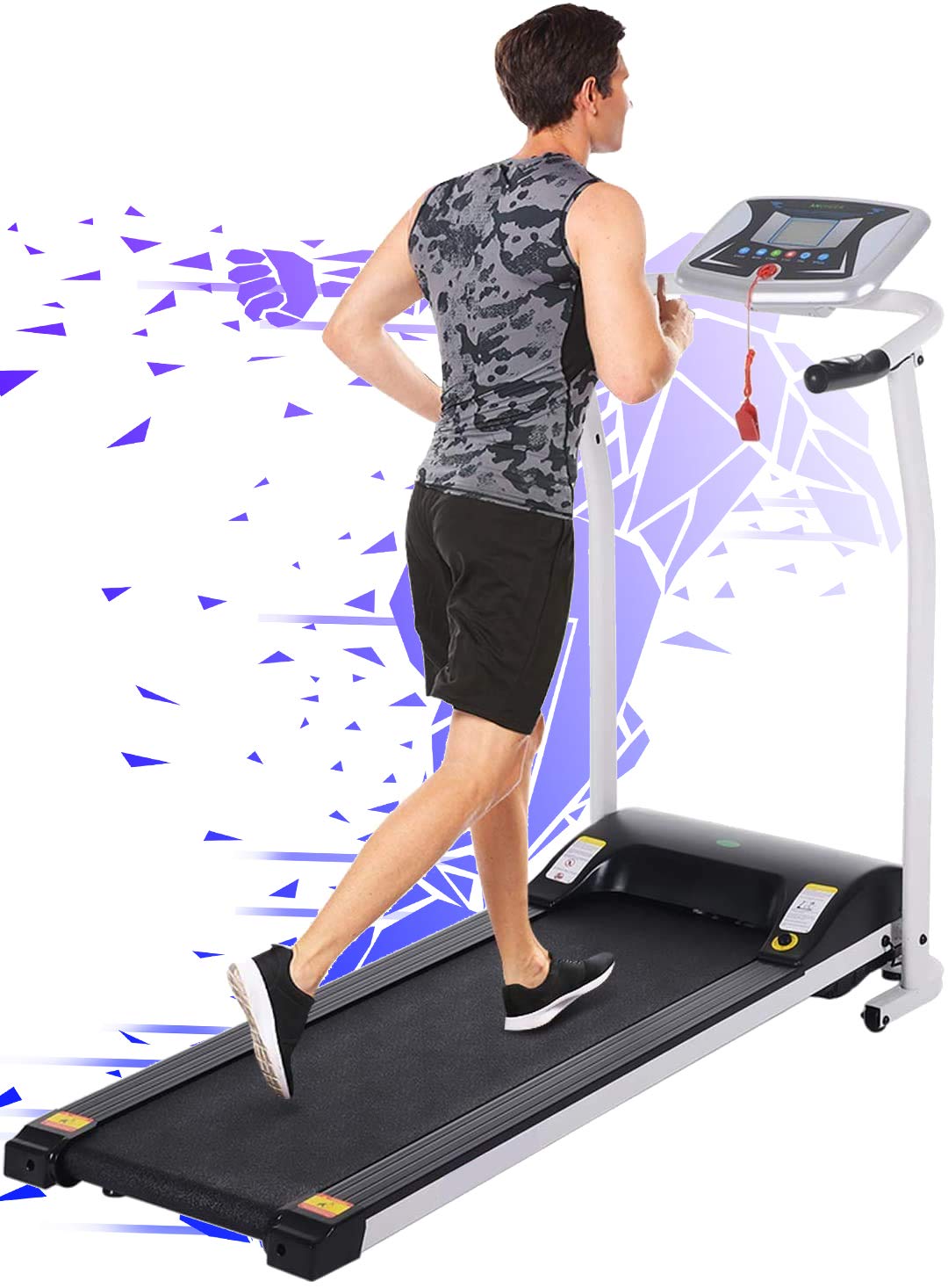 ANCHEER Treadmill, Electric Treadmills for Home with LCD Monitor Walking Running Machine Equipment for Home Gym (Black)
