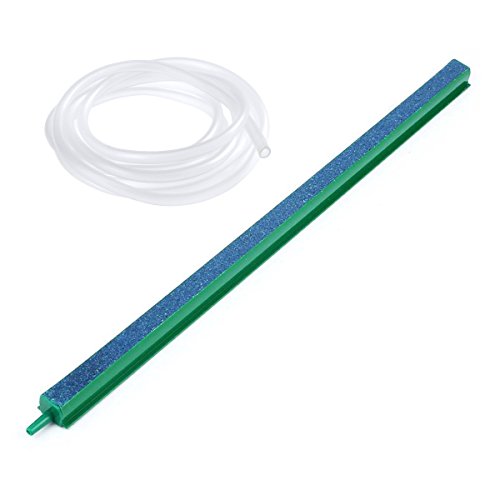 Saim Aquarium Fish Tank Mineral Air Bubble Air Stone Bar 16-Inch (Green/Blue) with 20Ft Clear Air Line.
