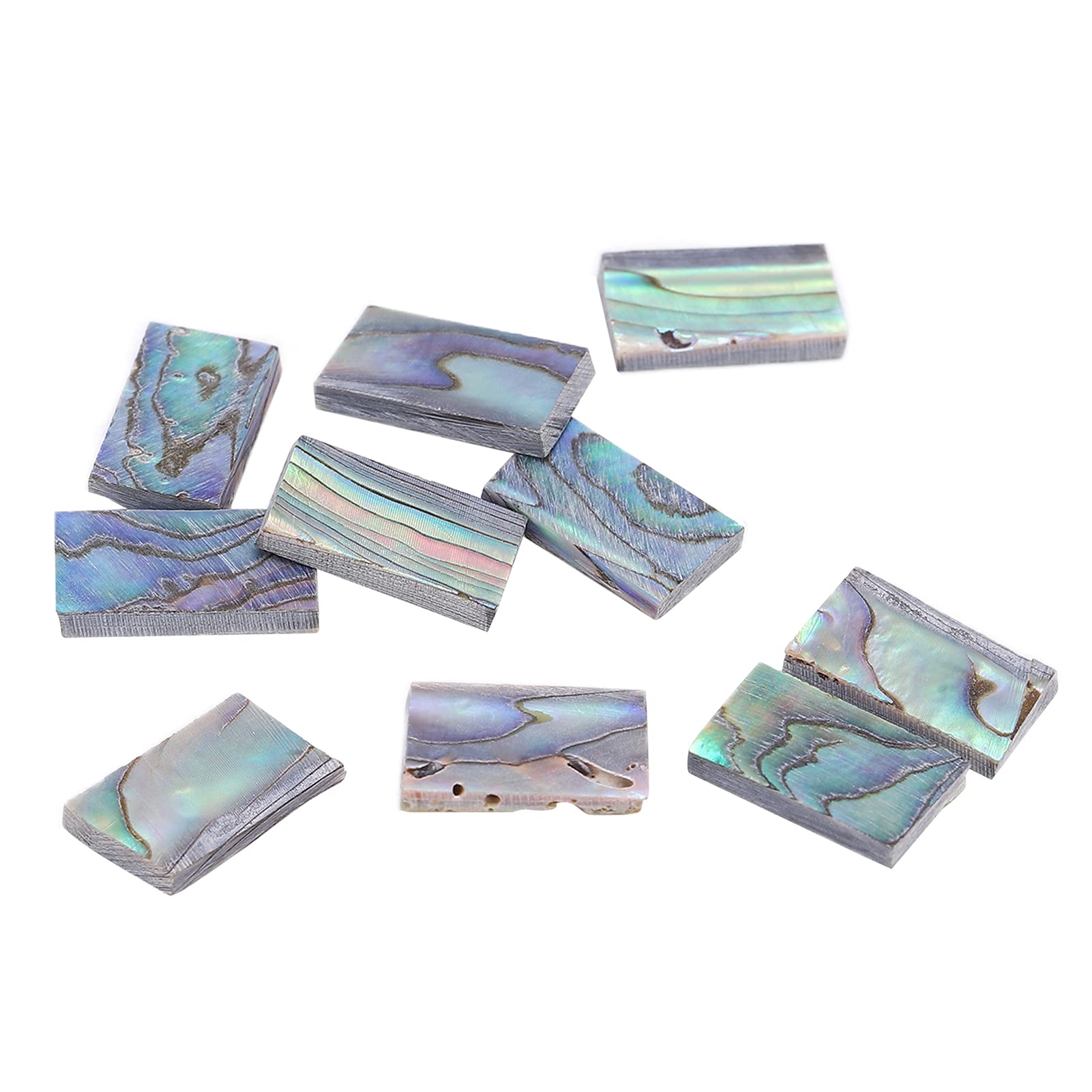 Guitars Fretboard Inlay Material, 10Pcs Abalones Shells Blanks Handle for Mosaic Art for Jewelry Design