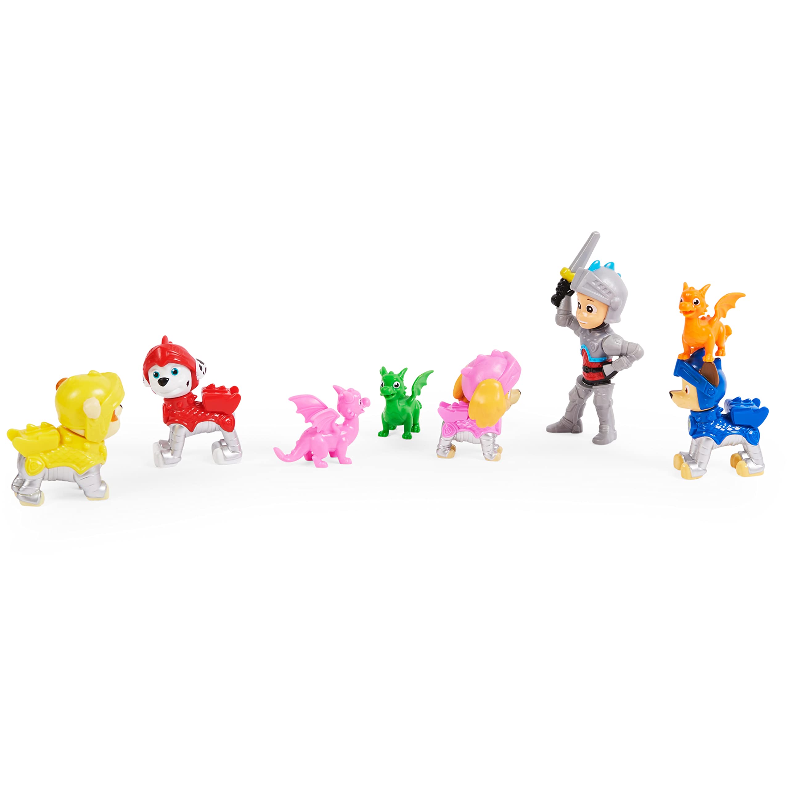 Paw Patrol, Rescue Knights Ryder and Pups Figure Gift Pack with 8 Toy Figures, Kids Toys for Ages 3 and up