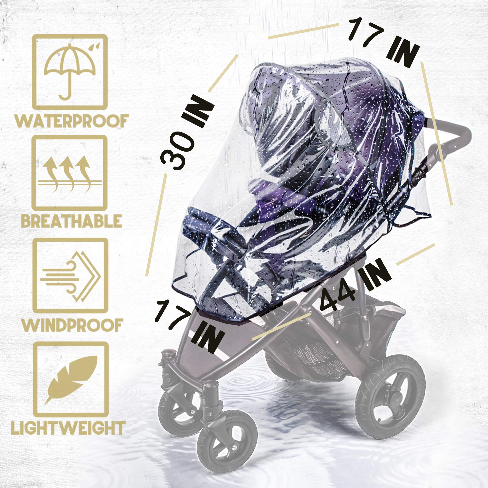 Anchor Life Stroller Rain Cover with Mosquito Net - Protects Babies from Sun, Wind, Rain, Snow, Dust - Breathable Bug Shield with Ventilation Lids