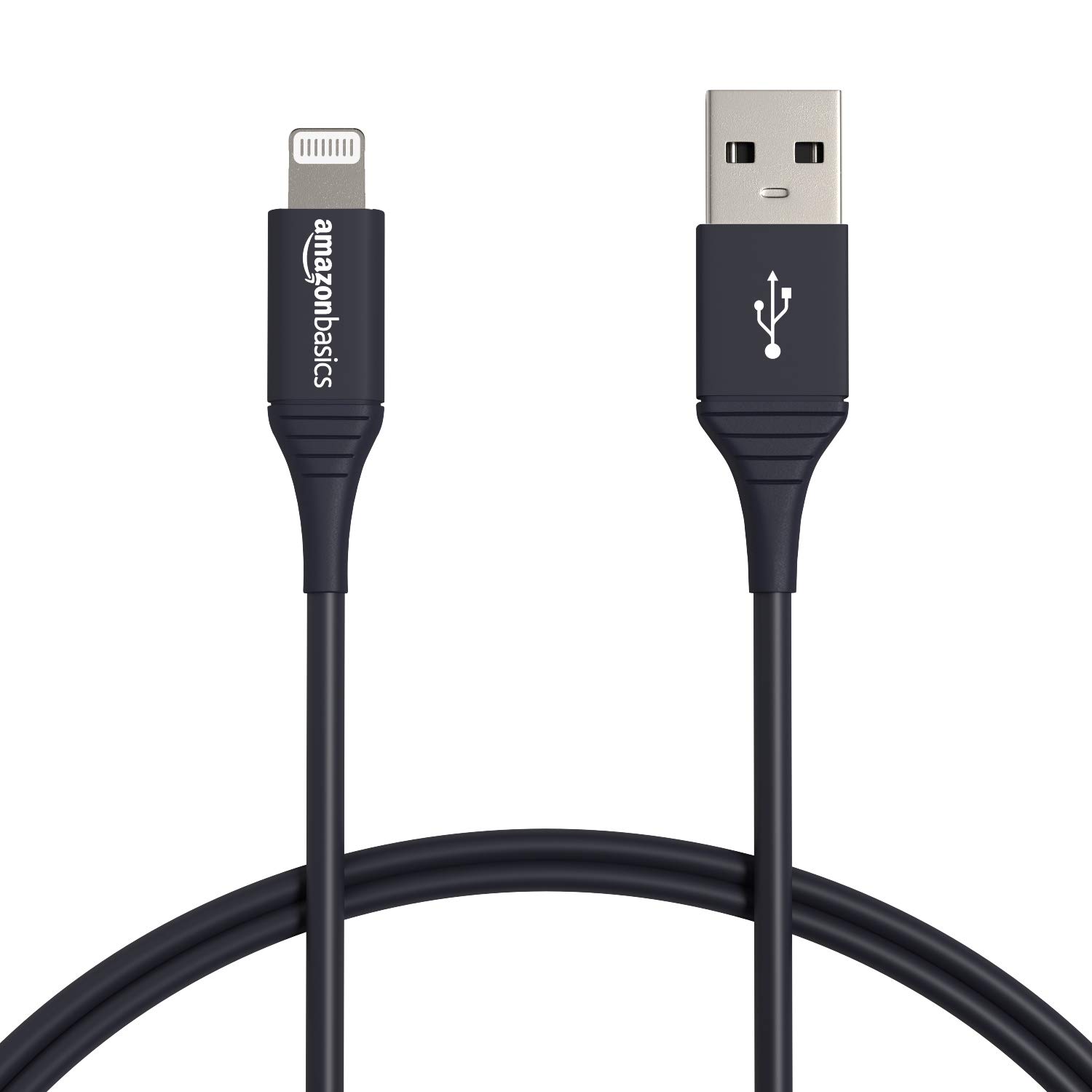 Amazon Basics USB-A to Lightning Cable Cord, MFi Certified Charger for Apple iPhone, iPad, 20,000 Bend Lifespan - Black, 3-Ft