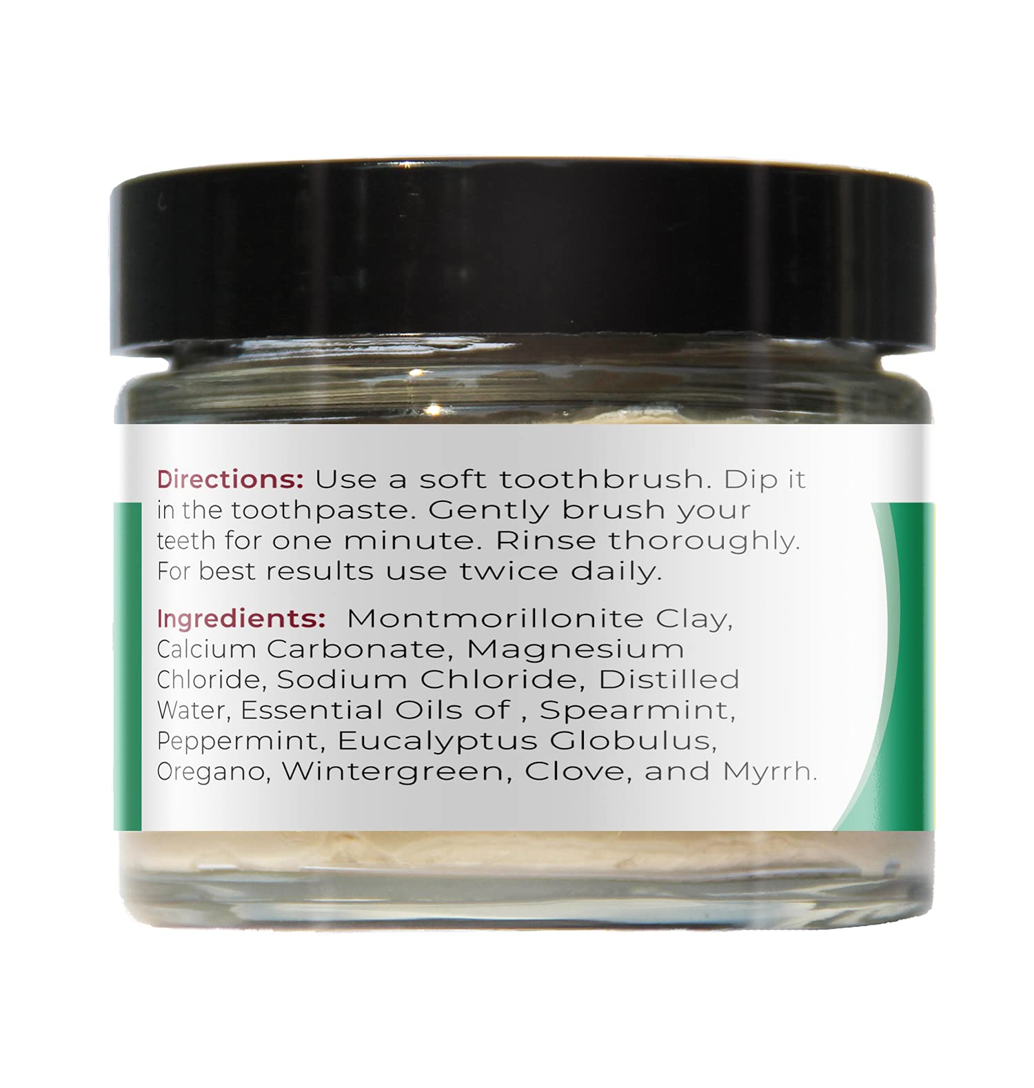 Viva Doria Fluoride Free Natural Mineralizing Toothpaste - Spearmint (3 oz Glass jar)
