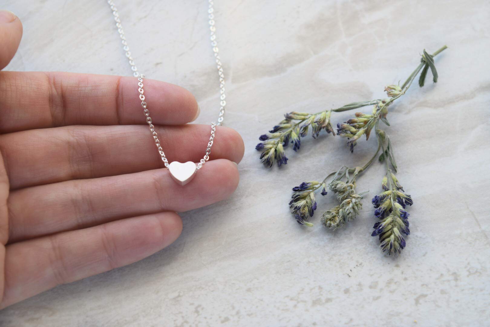 Altitude Boutique Heart Pendant Necklace for Women | Silver Plated Choker Necklace | Dainty Hypoallergenic Adjustable Chain 15in-18in (Silver)
