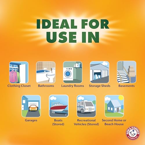 Arm & Hammer Essentials Hanging Moisture Absorber and Odor Eliminator, 17.5 oz., 3 Pack, Linen Fresh, Moisture Absorbers for Closets, Laundry Rooms and Bedrooms, Long-Lasting Freshness