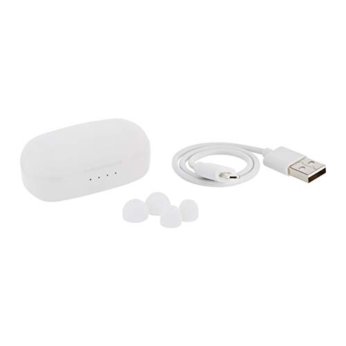Amazon Basics Ultra-Light True Wireless Bluetooth Earbuds In Ear Headphones, White