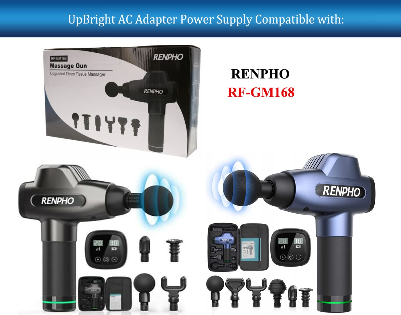 UpBright 24V AC/DC Adapter Compatible with RENPHO C3 RF-GM168 RFGM168 CA Massage Gun Deep Tissue Muscle Massager 22.2V 2000mAh Battery JuYuanHai JYH37-2400650-CA 24VDC 650mA 1A Power Charger (Not 17V