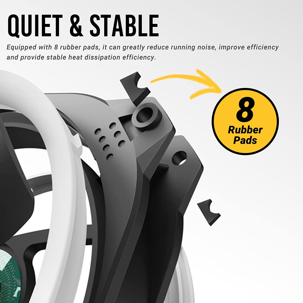 Antec 120mm RGB Case fan, RGB High Performance PC Fan, 4-pin RGB, Spark Series, 3 Packs