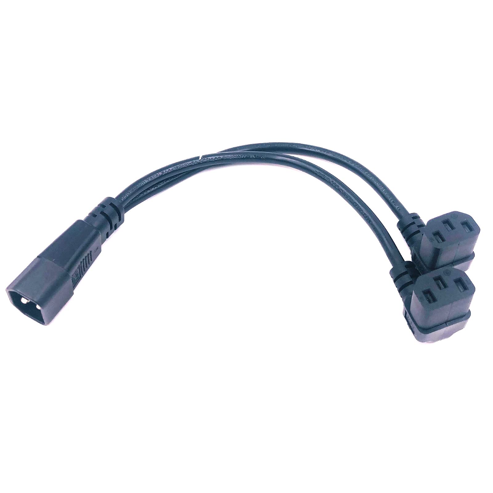 IEC 320 C14 to 2 x C13 90 Degree Power Cord PDU UPS Power Supply Extension Cord
