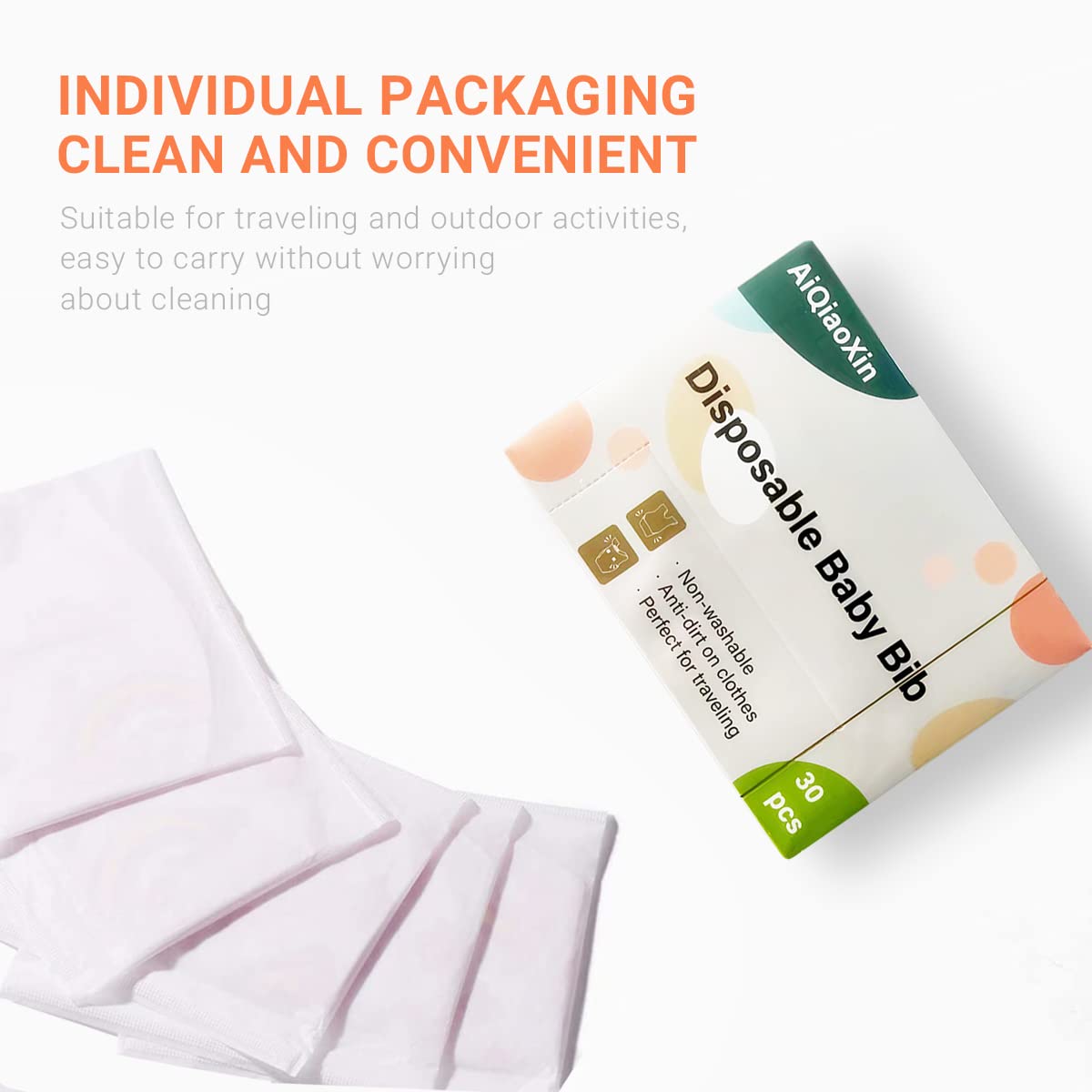 AiQiaoXin Baby Disposable Bibs - Soft, Leak Proof and Convenient, Disposable Bibs Suitable for baby, Feeding, Traveling(10PCS (10 PCS Owl pattern)