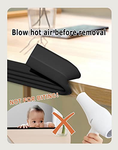 KOOLDOO Baby Proofing Edge Guards Padding, 12.5ft Extra Wide Edge Protectors with Adhesive 3M Tapes for Sharp Edge of Table, Desk(Black)