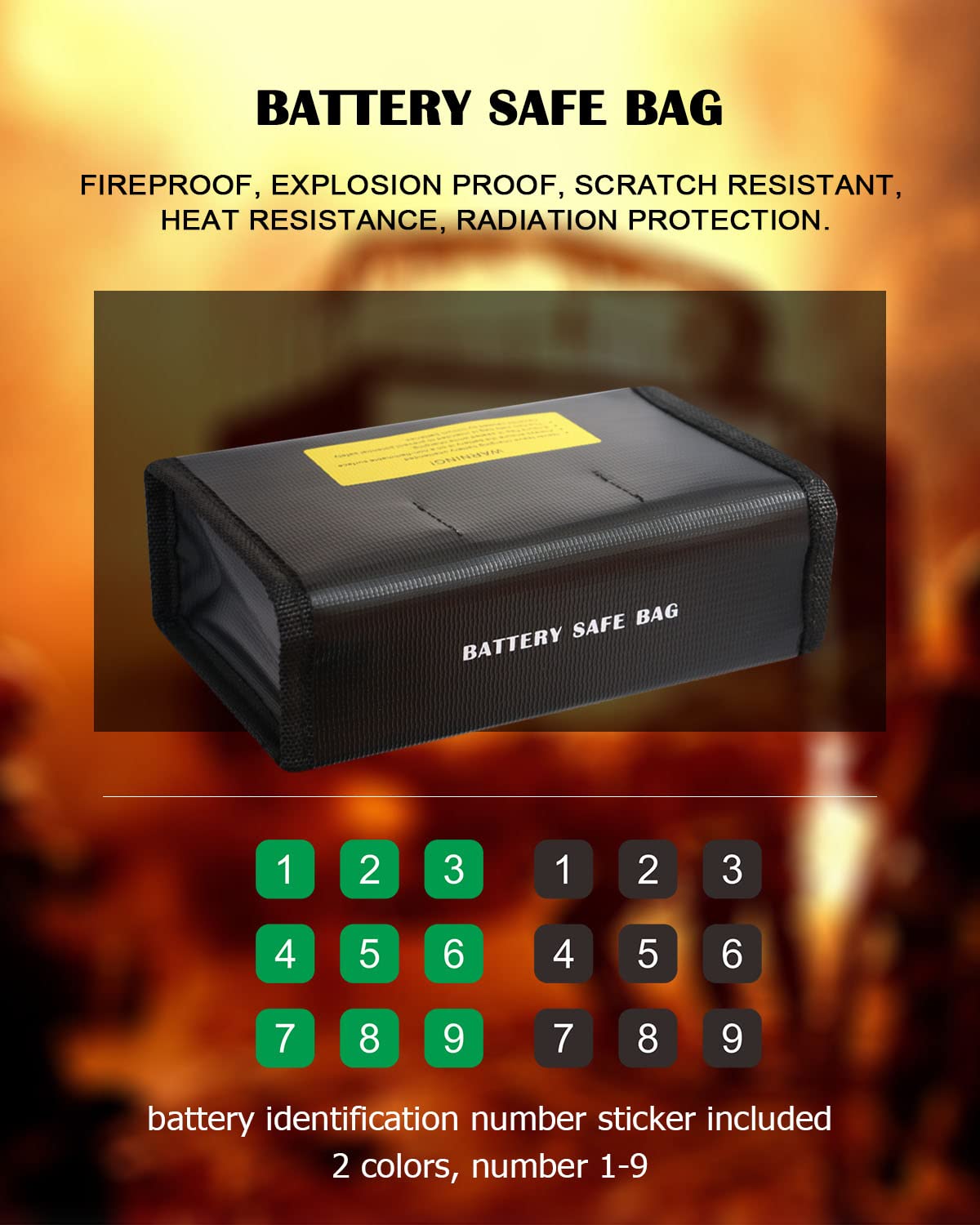 Arzroic Fireproof Battery Bag Case for DJI Mini 3/Mini 3 Pro Accessories Explosion Proof Battery Holder Protector