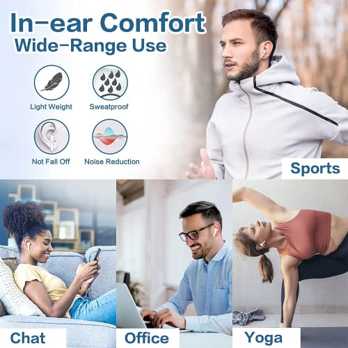 CSL-Computer Wireless Earbuds Air Buds PodsBluetooth 5.3 Headphones Noise Cancelling Bud Pro Stereo Ear pods in-Ear Built-in Mic IPX7 Waterproof for iPhone/Samsung/Android WhiteairPods (Rro12)