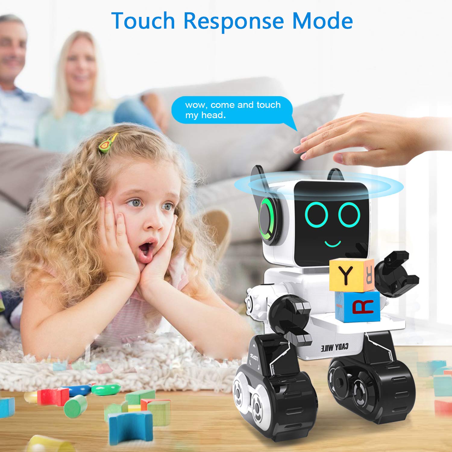 anysun Robot Toy for Kids, Remote Control Learning Educational Intelligent Programming RC Robot, Sing, Dancing, Talk, Play with Kids as a Gift for Child（Light White）