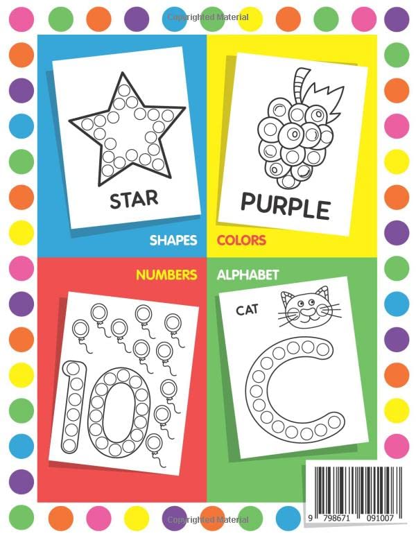 Dot Markers Activity Book | A Dot Art Coloring Book for Toddlers | Shapes | Alphabet | Numbers | Animals