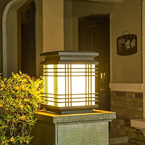 ZMY Nordic Simple Creative Pillar Lamp Wrought Iron Home Garden Column Lamp LED Waterproof Lawn Pole Lantern Park Patio Courtyard Villa Decor Pathway Illumination E27 Edison