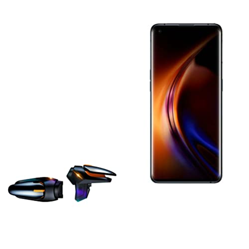 BoxWave Gaming Gear Compatible with Oppo Find X3 - Touchscreen QuickTrigger Auto, Trigger Buttons Autofire Gaming Mobile FPS - Jet Black