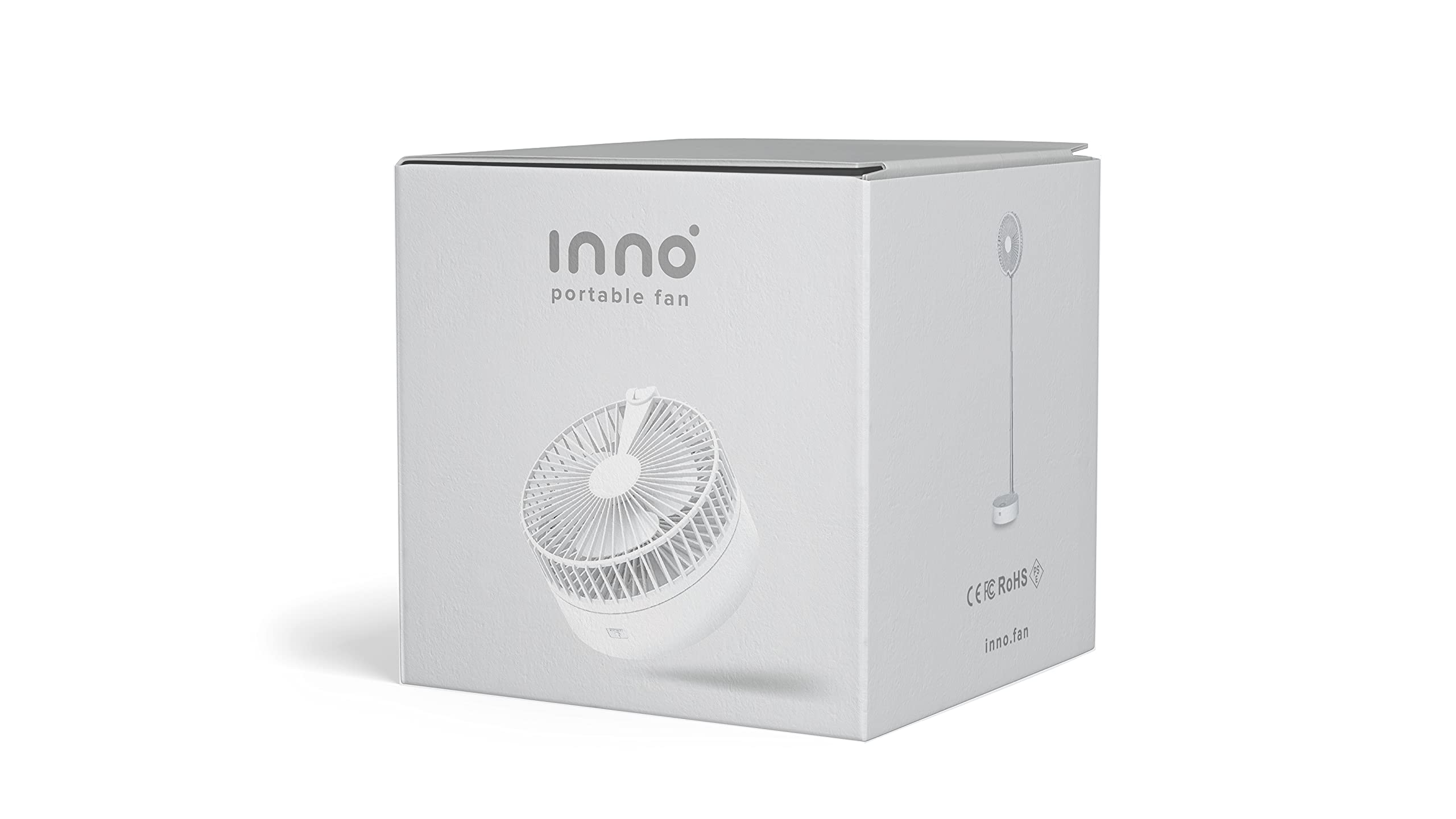 INNO Portable Fan & Essential Oil Diffuser – Foldable Standing or Desk Fan with Night Light, Air Diffuser, Humidifier – 24 Hr. Run Time, Peach Pink