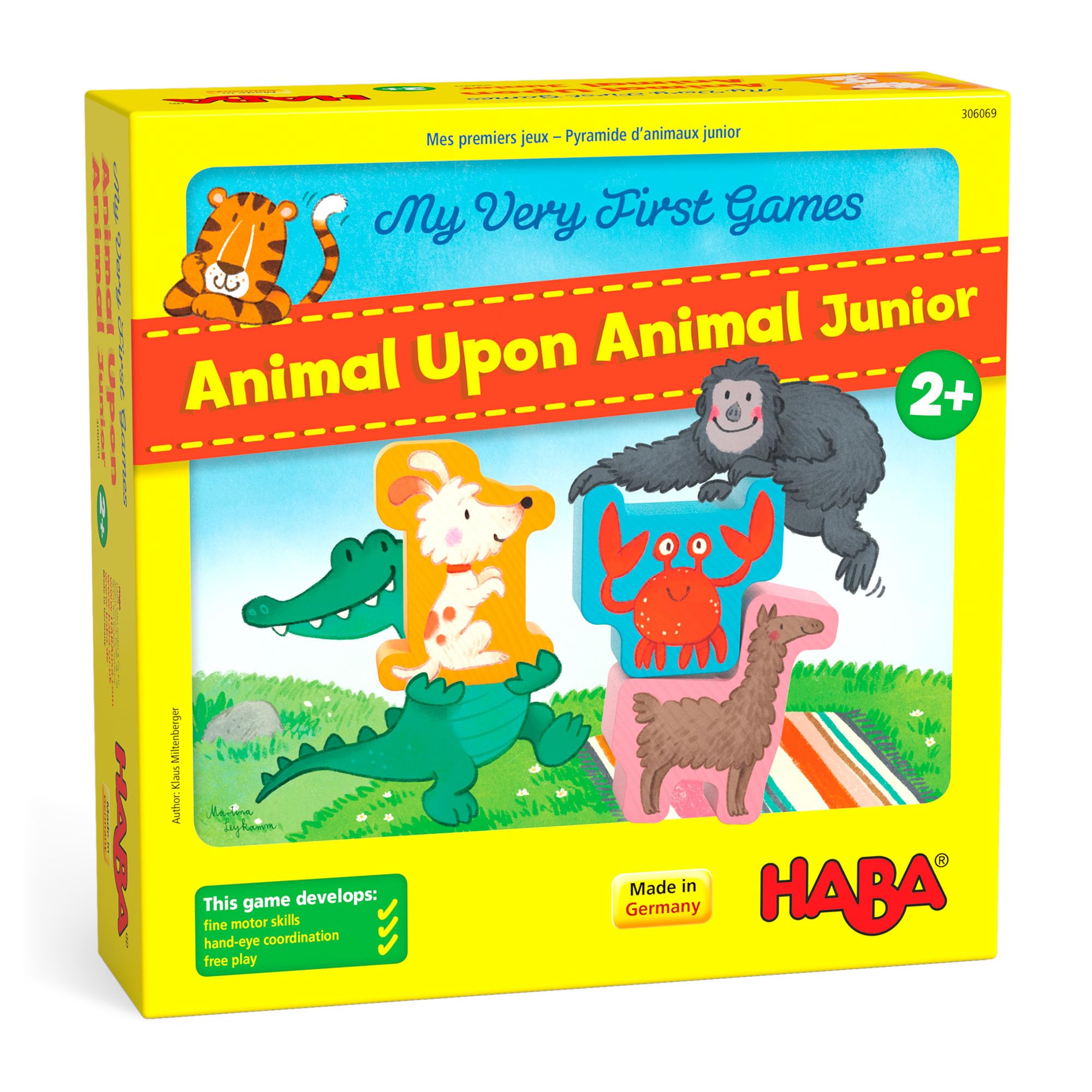 HABA My Very First Games - Animal Upon Animal Junior: Toddler Stacking Game & Toddler Board Games for Preschool Learning Activities & Family Games