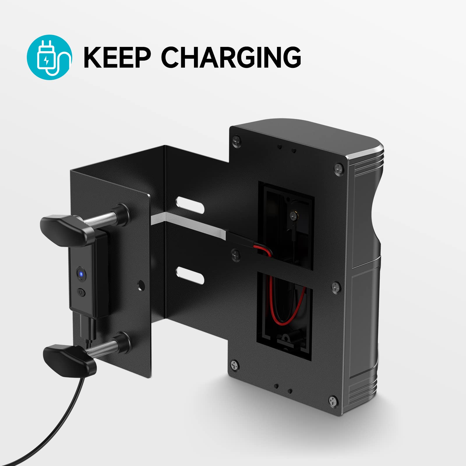 Ayotu Anti-Theft Doorbell Mount with Charging Cable for Ring Video Doorbell 4/2/3/3Plus, Continuous Charging with No-Drill Mounting Door Bracket Adapter Holder (NOT Inculde Doorbell), Black