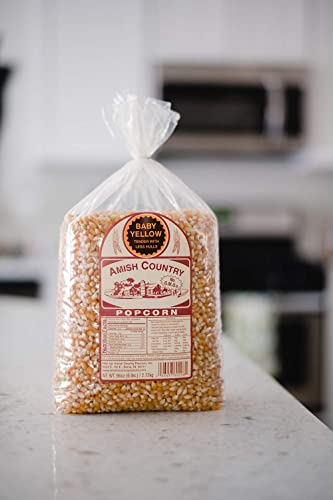 Amish Country Popcorn | 6 lb Bag | Popcorn Kernels | Small and Tender | Old Fashioned, Non-GMO and Gluten Free (6 Pound (Pack of 1), Baby Yellow)