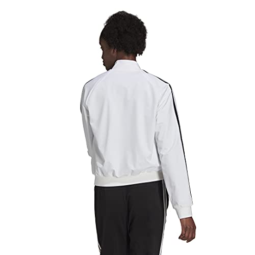 adidas Women's Essentials 3-Stripes Track Jacket, White/Black, X-Large
