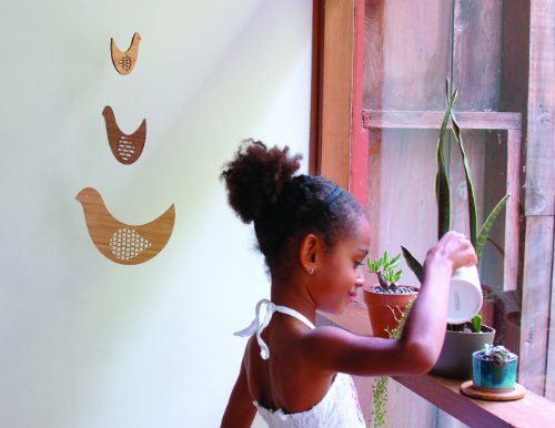 Petit Collage Classic Bamboo Mobile, Bird Trio