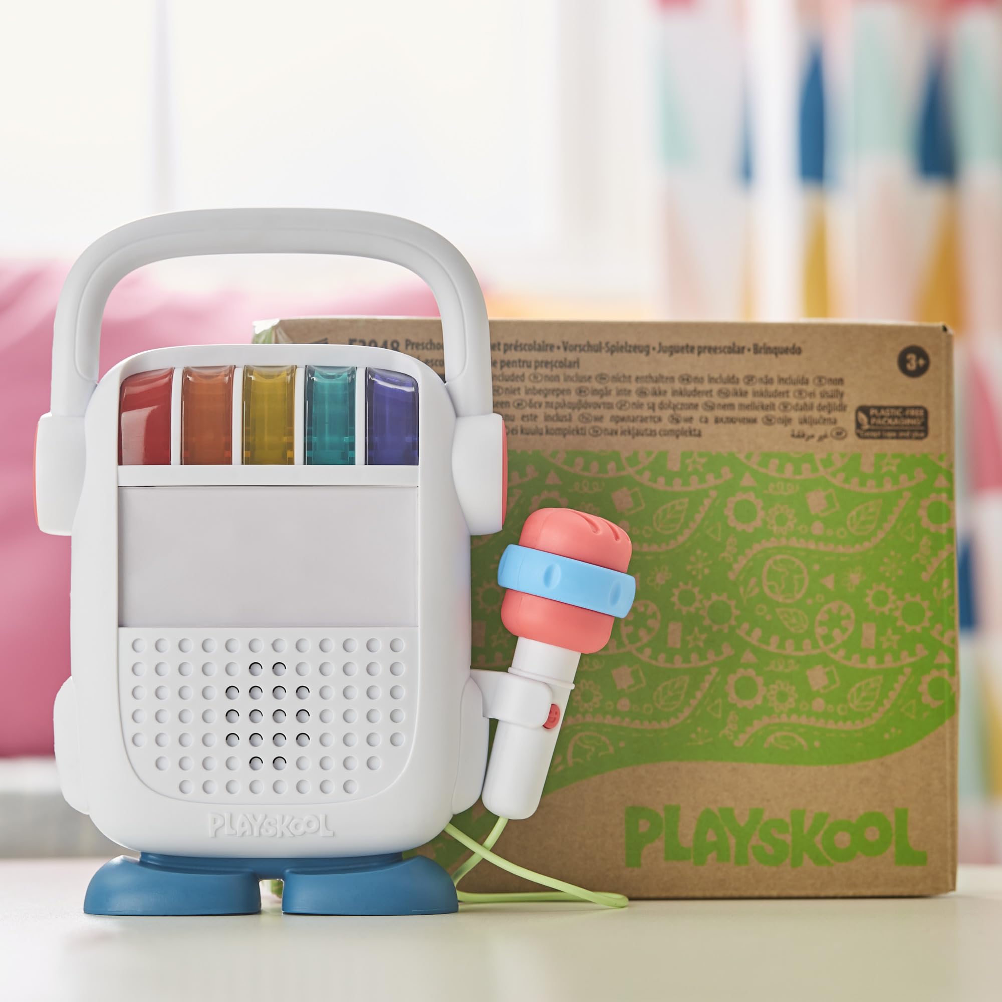 Playskool Rock n’ Roll Bot, Kids Bluetooth Speaker and Voice Changing Karaoke Microphone Toy, Ages 3 and Up (Amazon Exclusive)