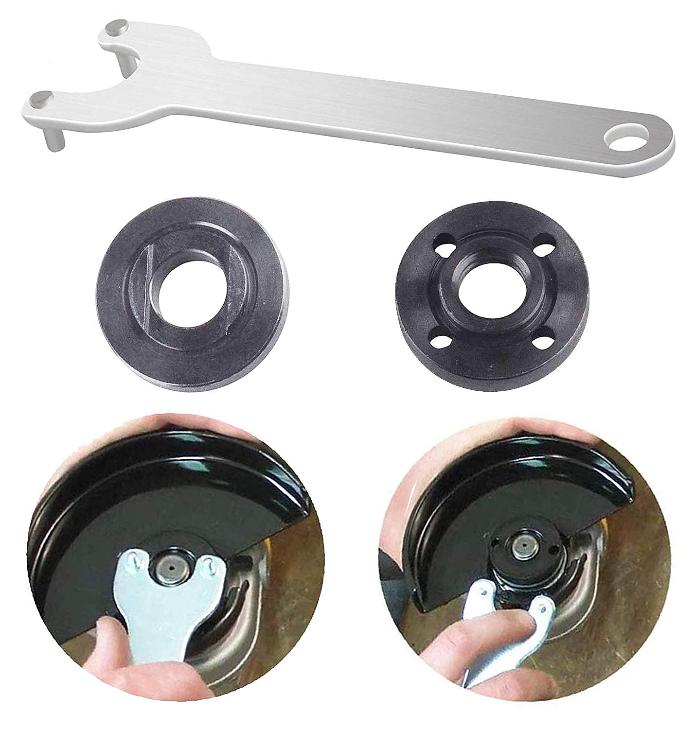 Angle Grinder Wrench Spanner Metal Lock Nut for Compatible with Dewalt Makita 193465-4 Bosch Black & Decker Ryobi