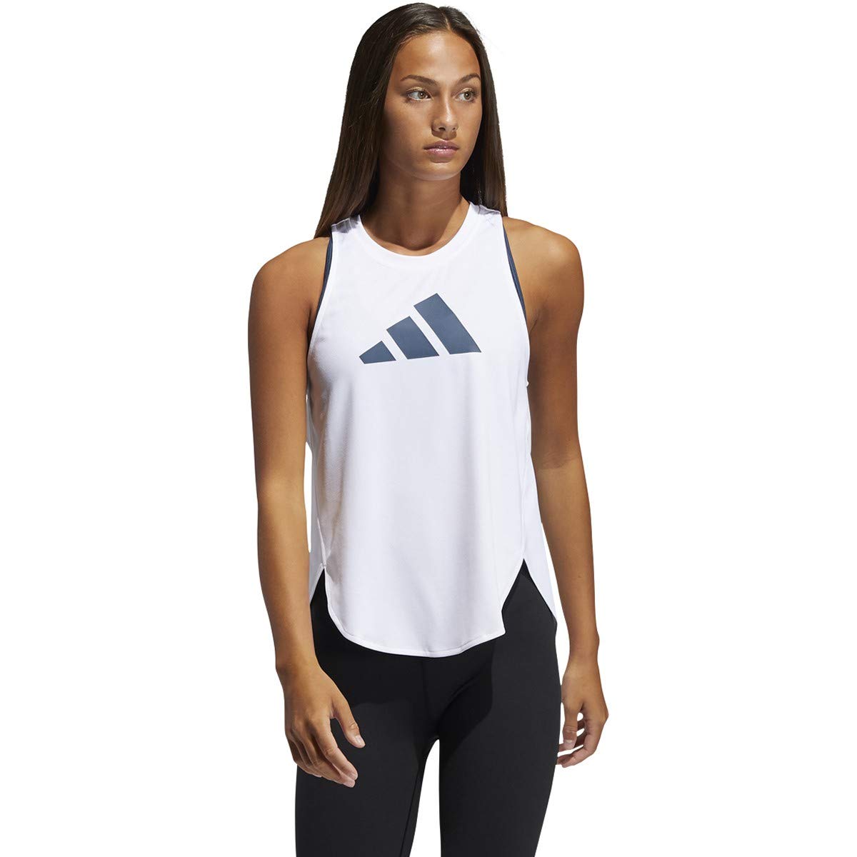 adidas womens Badge of Sport Logo Tank White/Crew Red/Crew Navy X-Large