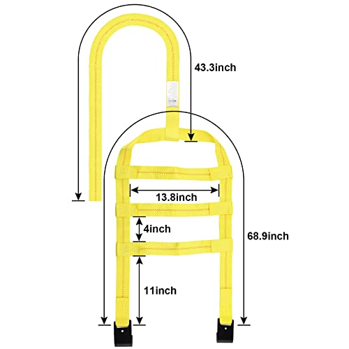 Robbor Tow Dolly Basket Straps with Flat Hook Heavy Duty Car Dolly Straps Universal Fit Most 14"-19" Wheels 10,000Lbs Webbing Break Strength Tire Bonnet