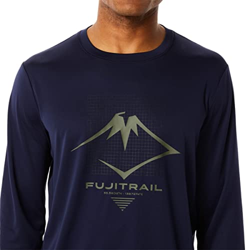 ASICS Men's Fujitrail Logo Long Sleeve TOP Apparel, M, Midnight