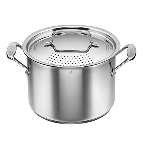 Cuisinart 766S-22 6 Qt. Stainless Steel Pasta Pot w/Straining Cover Chef's-Classic-Stainless-Cookware-Collection, 6-Quart