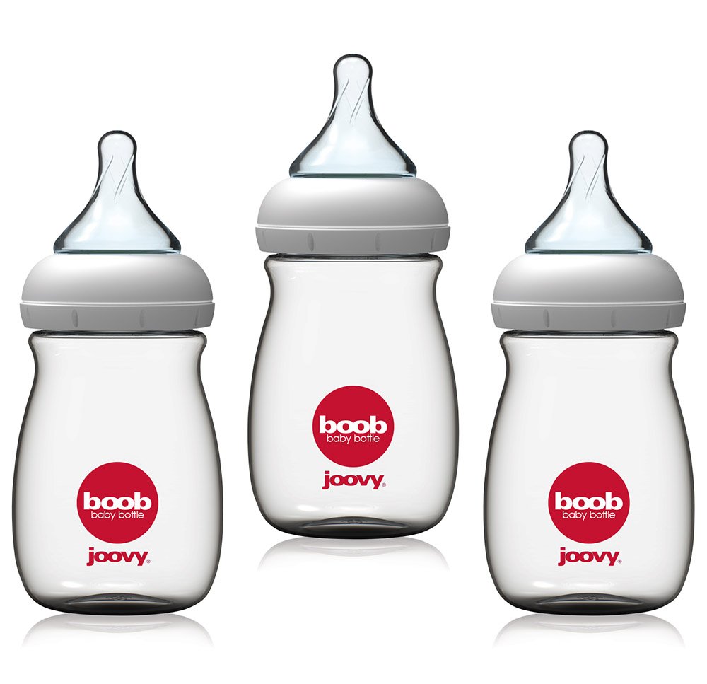Joovy Boob Baby Bottles Made from Durable, Medical-Grade PPSU with CleanFlow Vent Technology to Prevent Nipple Collapse, Negative Pressure, and Colic Symptoms (9oz, 3pk)