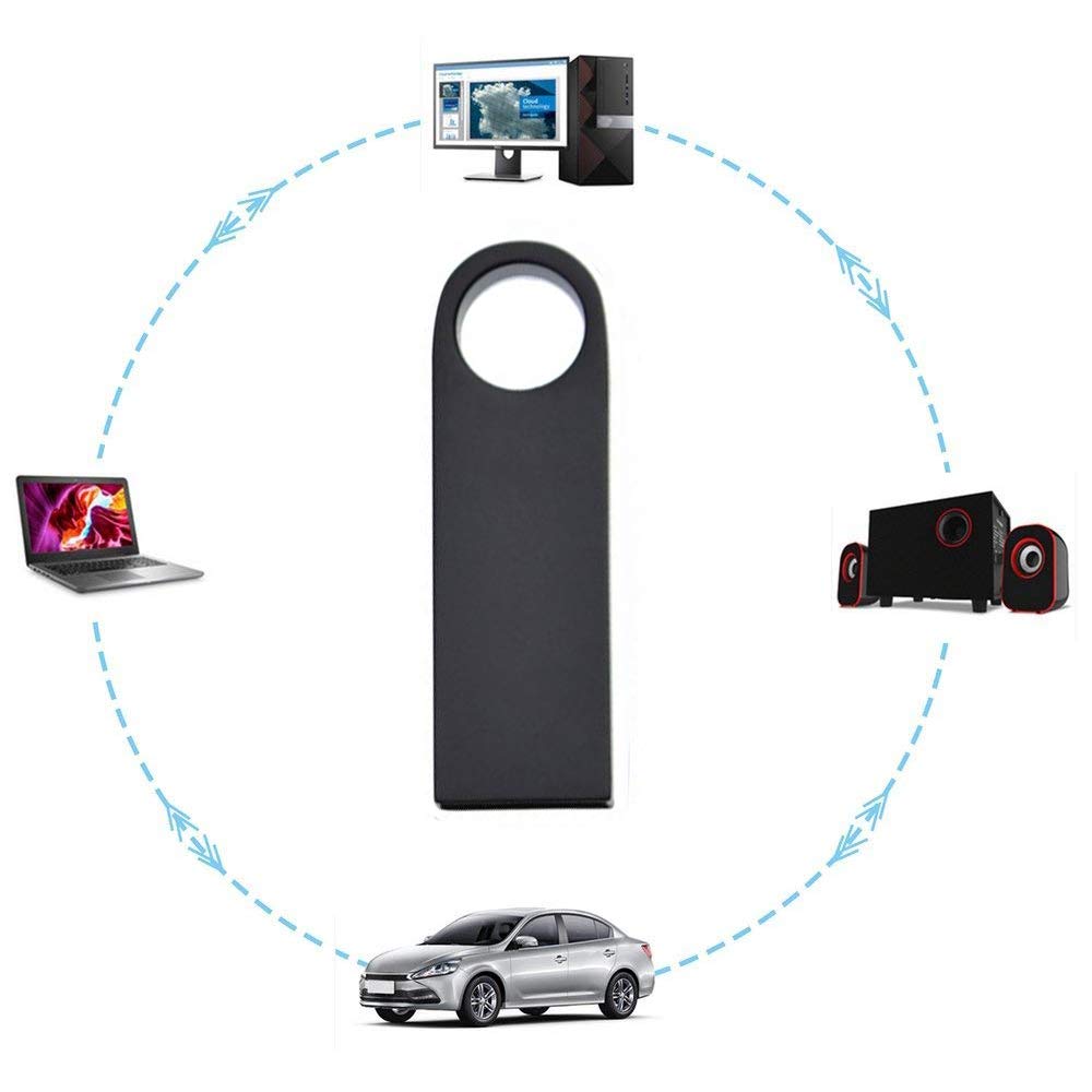 USB Flash Drives 16GB 5pcs Mini Bulk Pack of 5 USB 2.0 Memory Sticks Kepmem Black Metal Keychain 16 GB Jump Drive