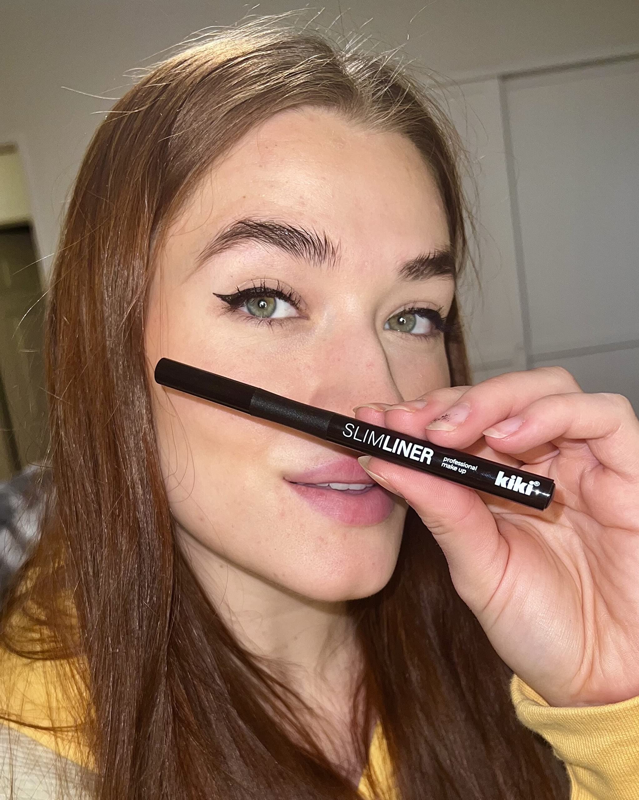kiki Slimliner Liquid Eyeliner Pen Black, Smudge Proof All Day Vegan Formula, Cruelty Free