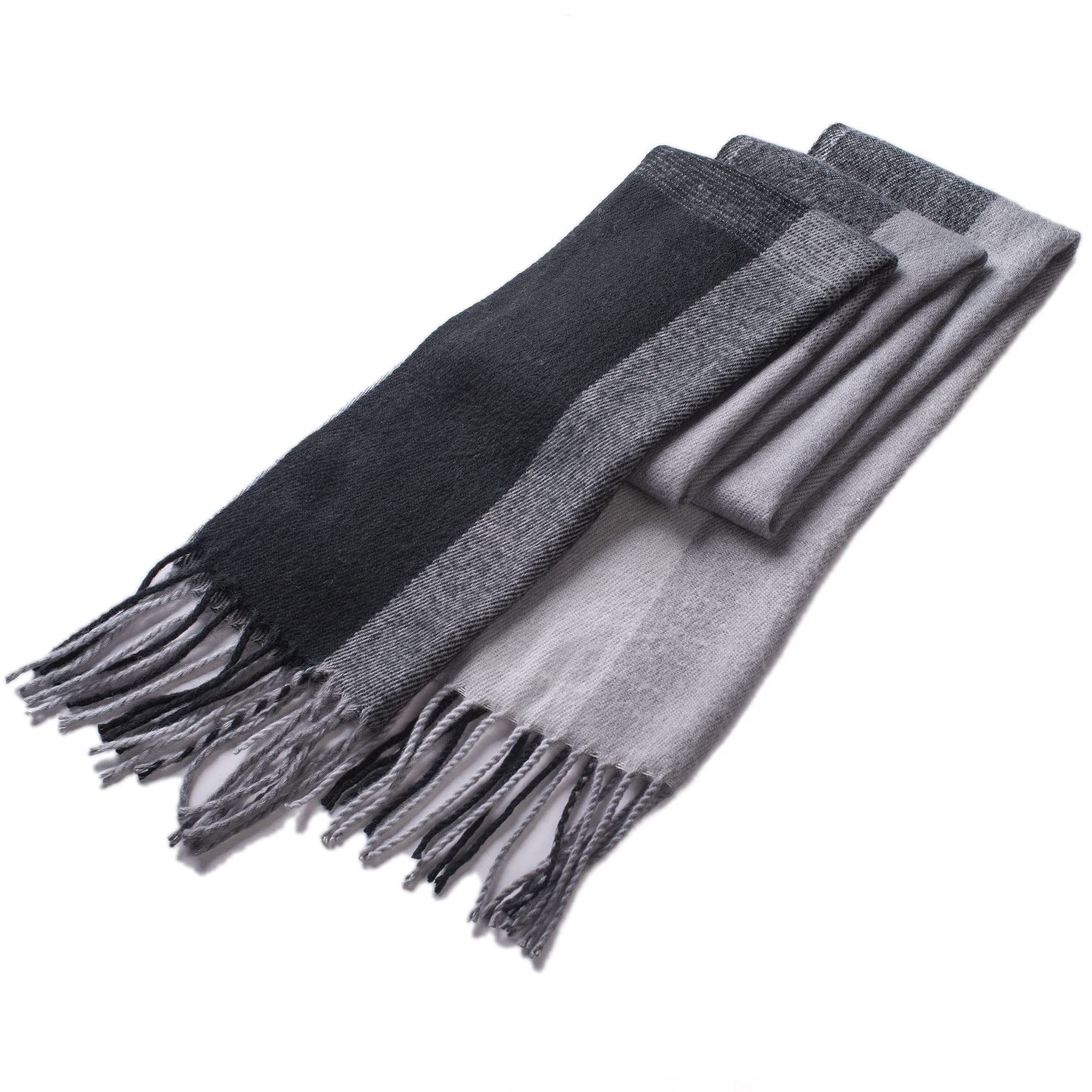 Alpine Swiss Mens Plaid Scarf Soft Winter Scarves Unisex,Gray, One Size