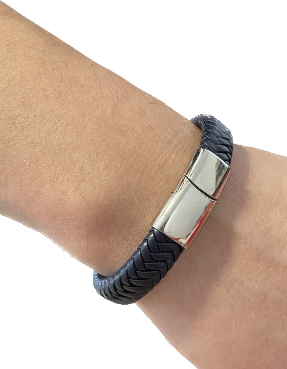 Artisan fashion leather bracelet (blue, MEDIUM - 20 CM)