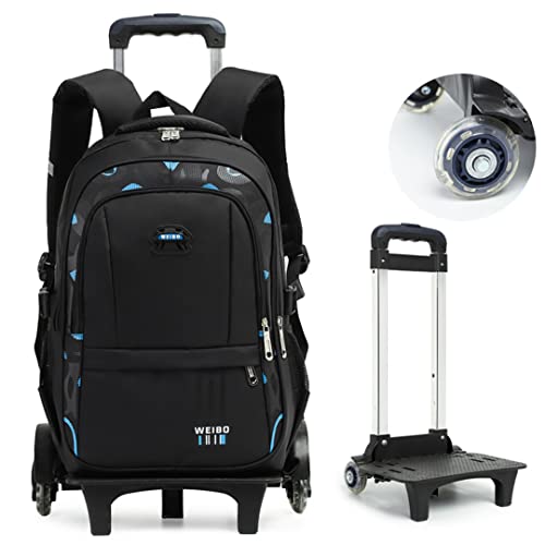 Rolling Backpack for Kids Luggage BookBag with Wheels Middle School Trolley Bag Wheeled Travel Backpack for Girls & Boys