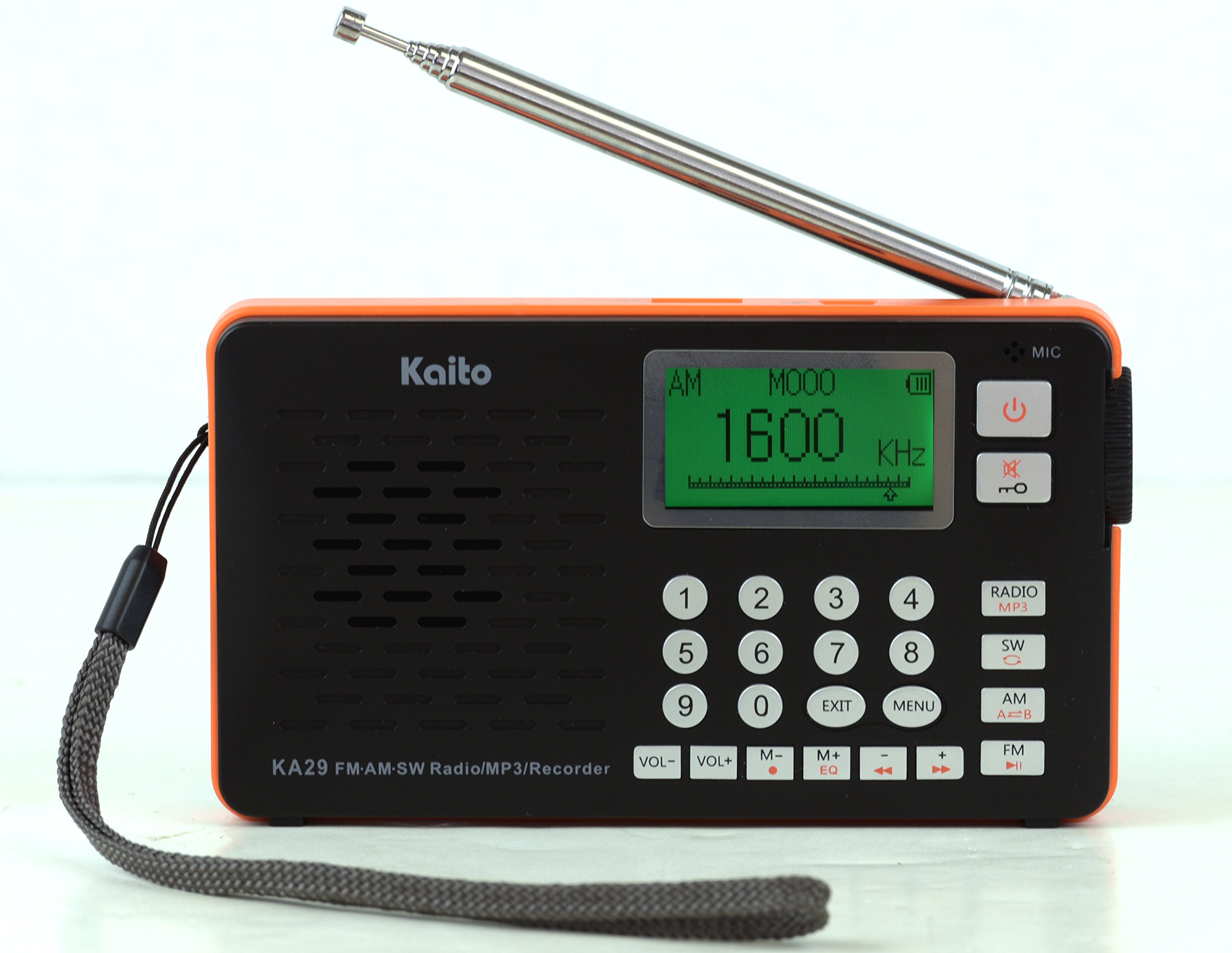 Kaito KA29 All in one World Receiver, with Recorder, AM FM SW Radio and MP3 Player(Black)