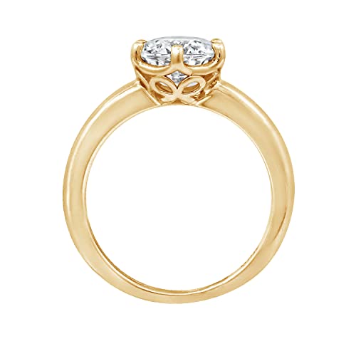 Amazon Essentials Amazon Colelction Platinum-Plated Sterling Silver Infinite Elements Cubic Zirconia Round Solitaire Ring, Yellow-gold-plated, Size 6 (previously Amazon Collection)