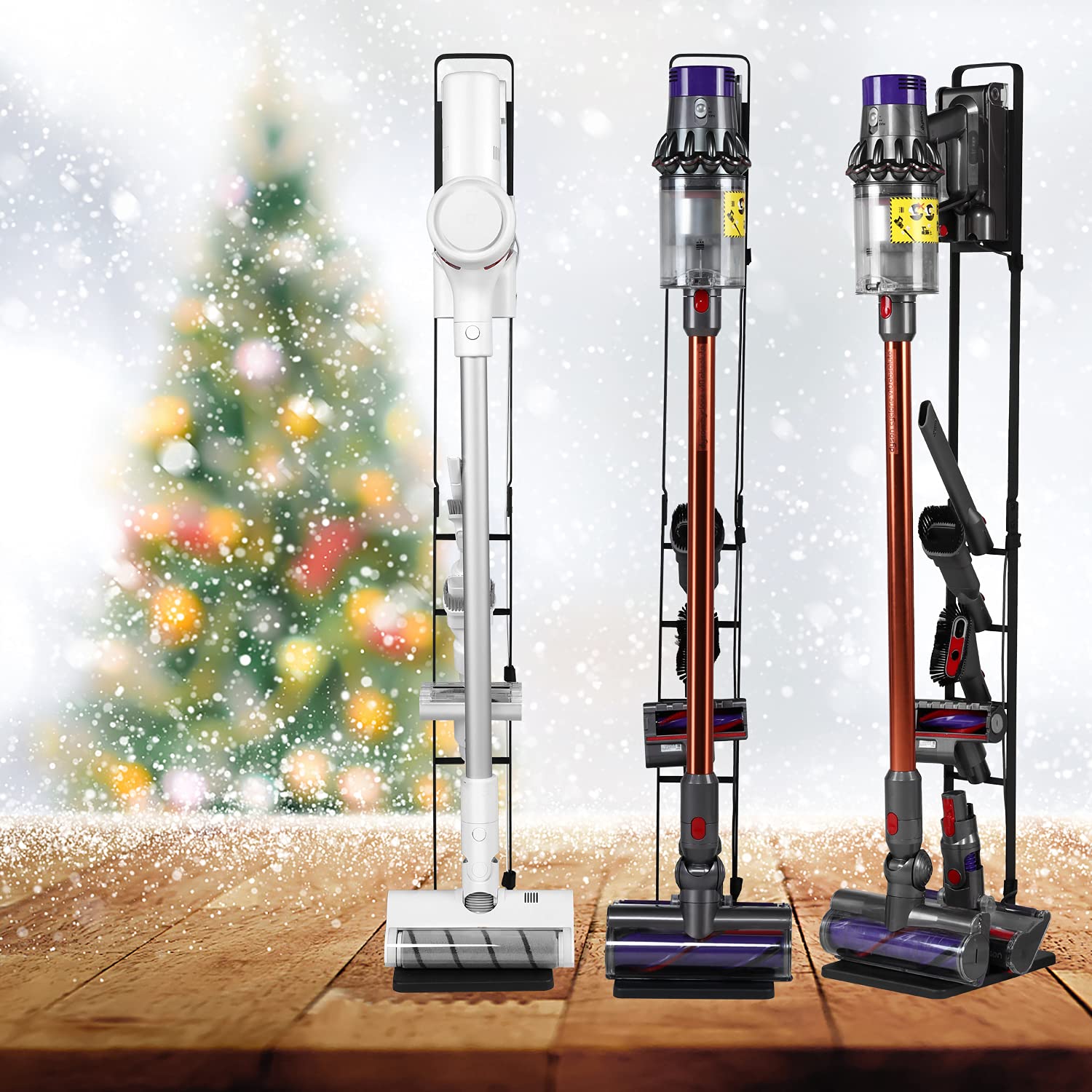 AOKEMAi Vacuum Stand Dyson V15 V12 V11 V10 V8 V7 V6, Storage-Stand-Docking-Station-Holder Compatible with Dyson, Vacuum Accessories Stand, Cordless Vacuum Cleaner Holder, White