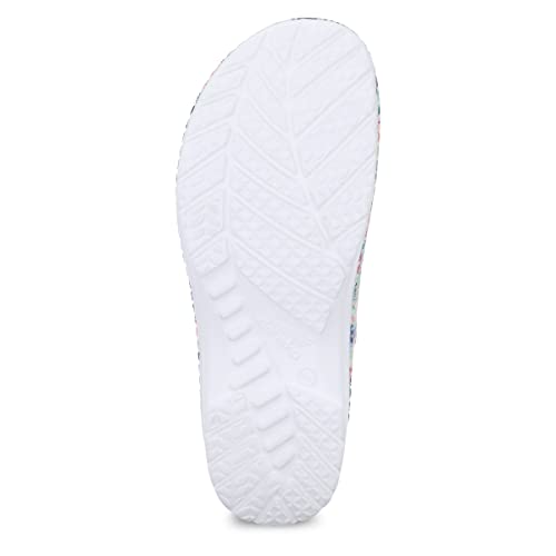 Dansko Kane Slip-On Mule Clog for Women β Lightweight Cushioned Comfort and Removable EVA Footbed with Arch Support β Easy Clean Uppers Pineapples Sandals 6.5-7 M US